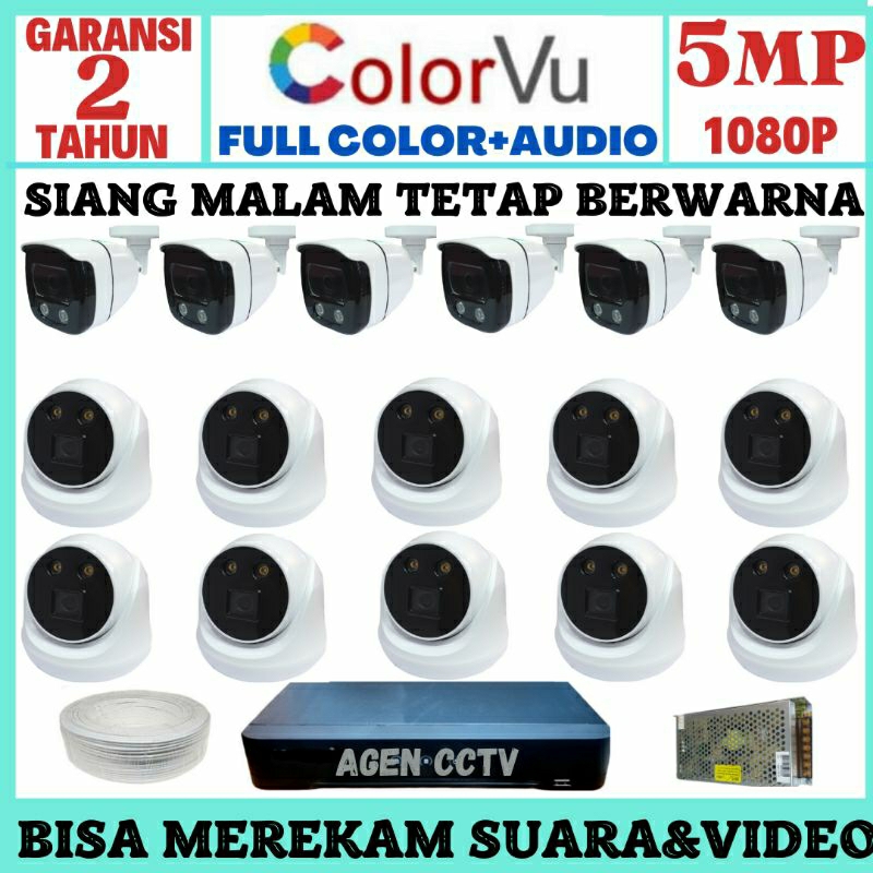 Jual PAKET CCTV COLOR VU 16 CHANNEL 16 KAMERA LENSA 5MP 1080P IR SONY ...