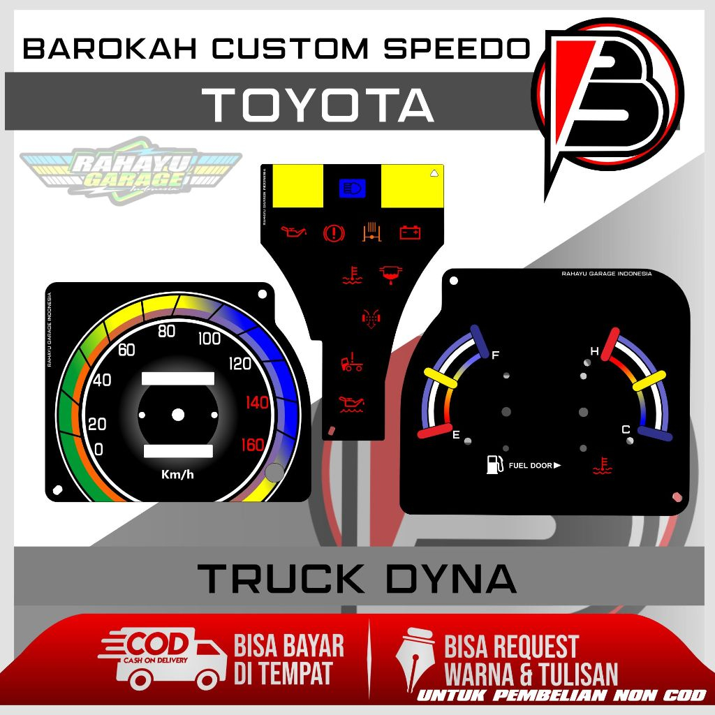 Jual papan speedometer custom truck dyna panel spidometer custom truck ...