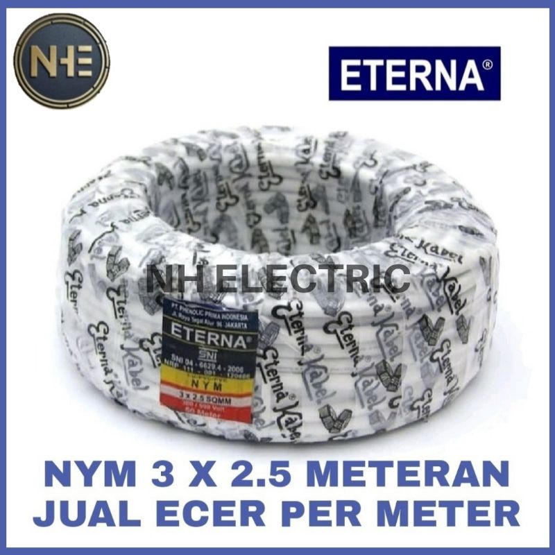 Jual Kabel Eterna Nym Kawat Tembaga 3x2,5mm² Putih SNI - Kabel Listrik Eterna Kawat 3 x 2.5mm² ...