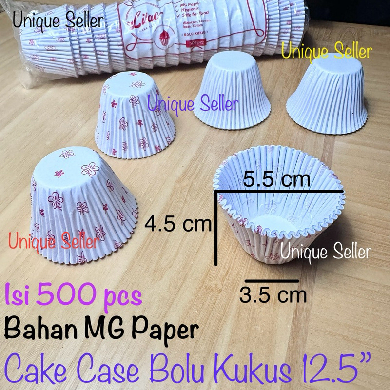 Jual [Isi500] Kertas Bolu Kukus 12.5 PUTIH & MOTIF LILAC Alas 3.5 cm ...