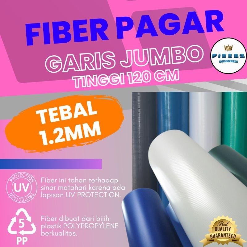 Jual FIBERZ - TINGGI 120cm - Fiber Plastik Penutup Pagar JUMBO GARIS ...