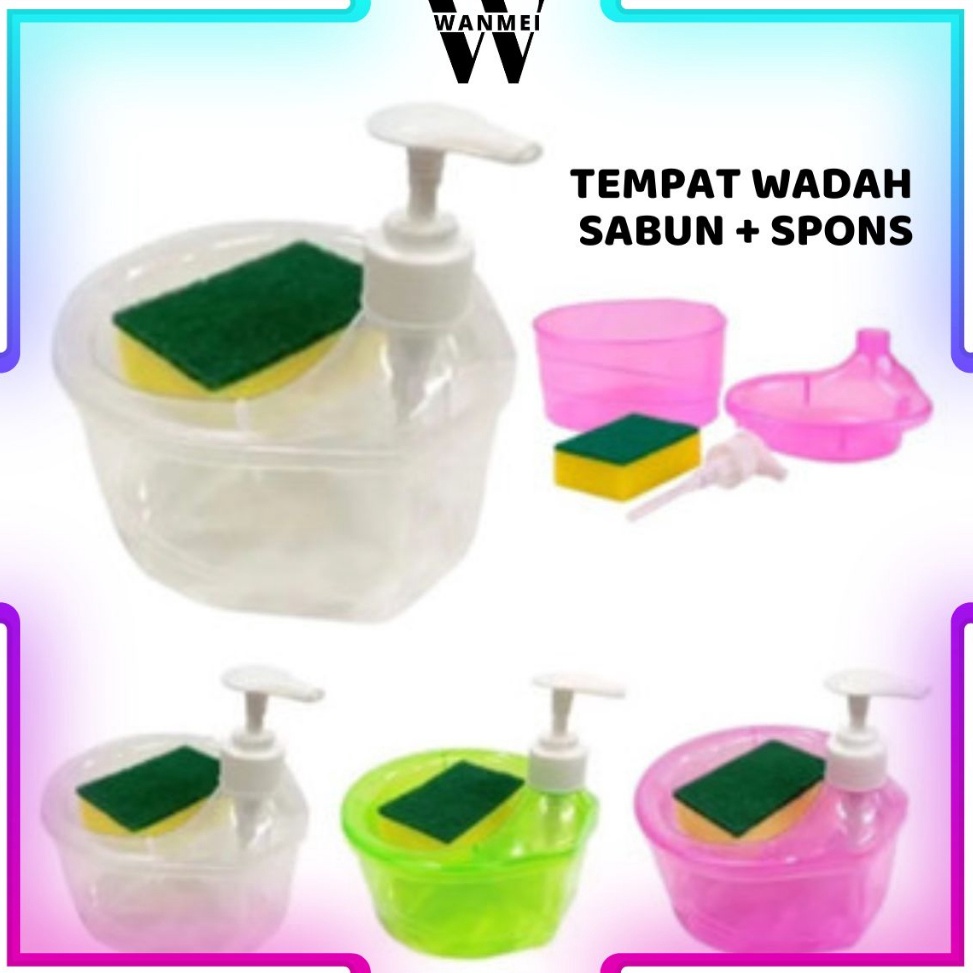 Jual murah WM Tempat Wadah Sabun + Spons Cuci Piring Model Bulat ...
