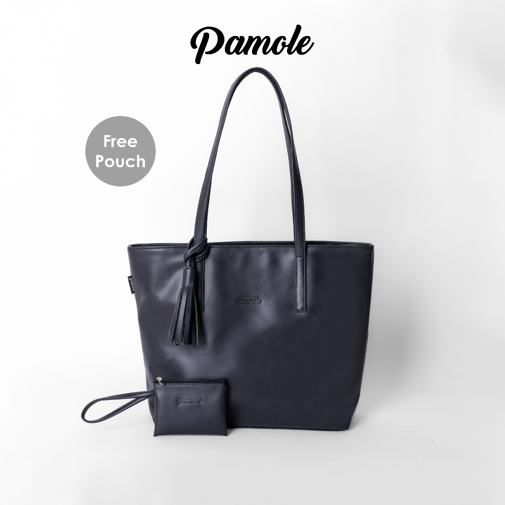 Jual Pamole - Tote Bag Wanita Bahan Kulit Sintetis Penutup Resleting ...