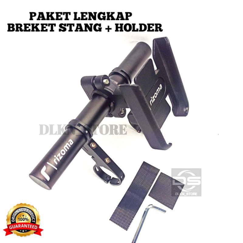 Jual Holder HP paket lengkap + breket peninggi stang bulat PCX, ADV,DLL ...
