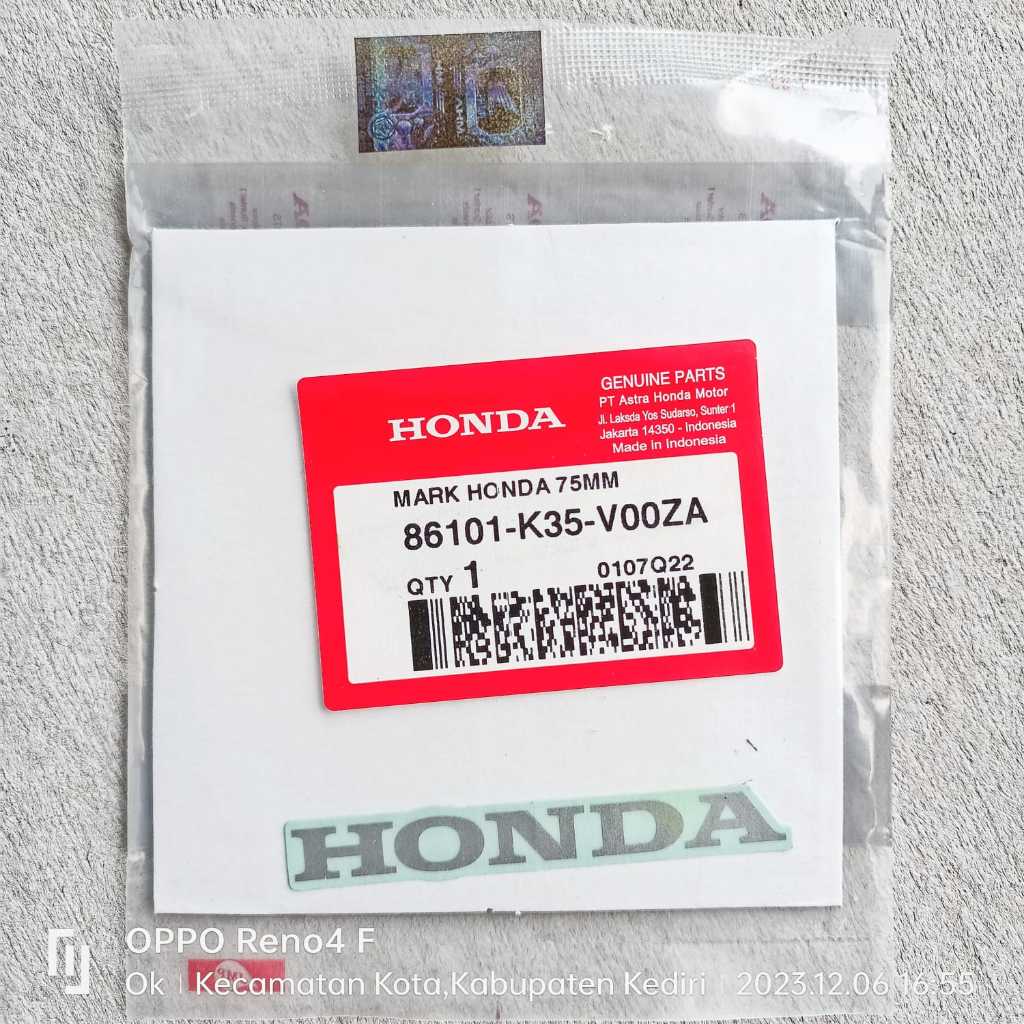 Jual Stiker-Sticker-Label HONDA Visor ADV-PCX 75-MM Ori AHM 86101-K35 ...