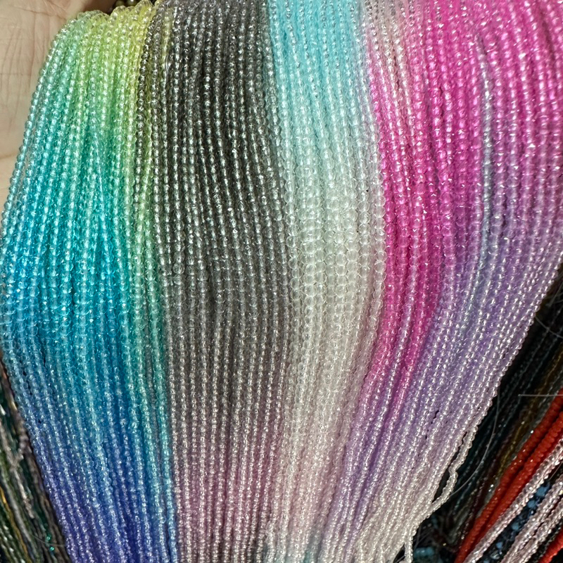 Jual 1 string Manik Mote Crystal Ceko pelangi 1mm | Shopee Indonesia