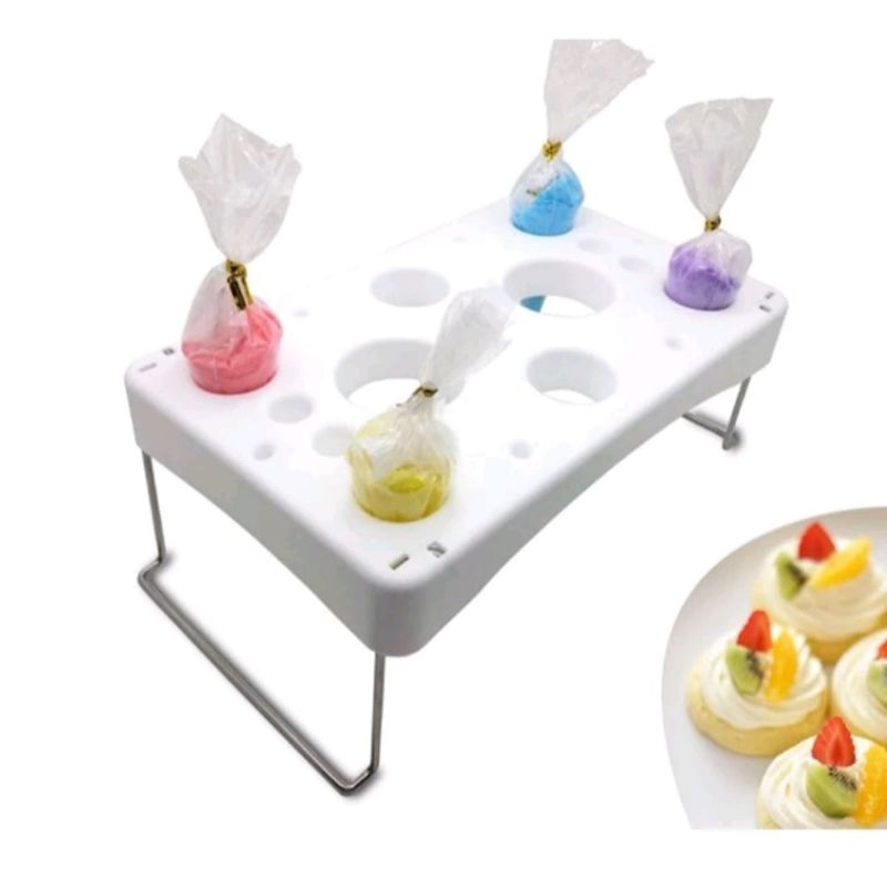 Jual meja holder pastry dekorasi rak pwnyimpanan piping bag spuit ...