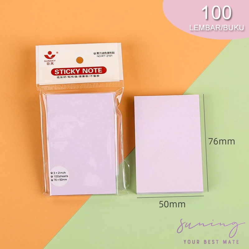 Jual COD STICKY NOTE POLOS / STICKY NOTES PENANDA HALAMAN / STICK NOTE ...