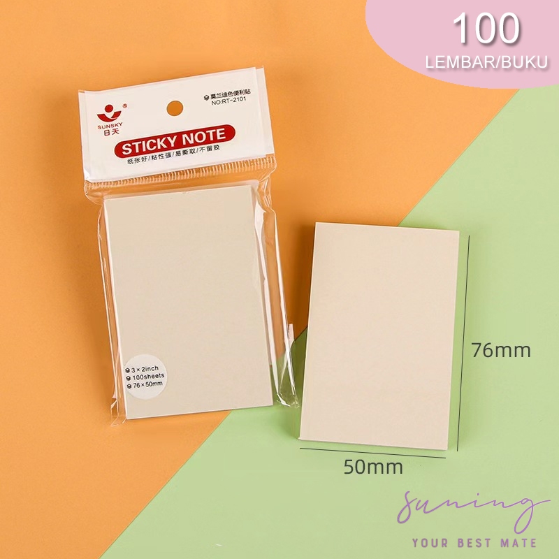 Jual COD STICKY NOTE POLOS / STICKY NOTES PENANDA HALAMAN / STICK NOTE ...