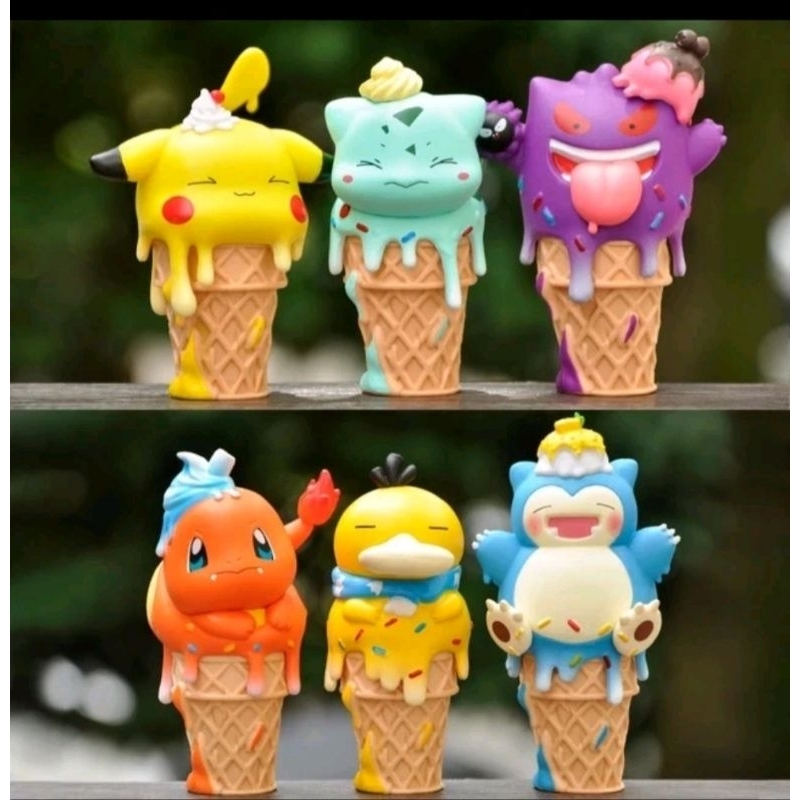 Jual pokemon ice cream series satuan pikachu Bulbasur snorlak carmender ...