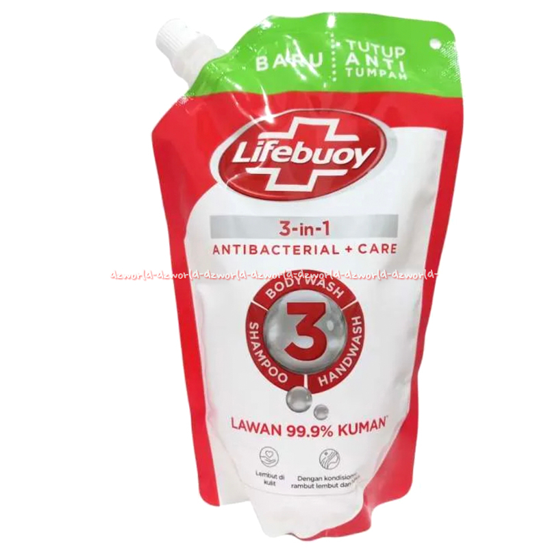 Jual Lifebuoy 3in1 450ml Antibacterial Care Bodywash Shampoo Handwash ...