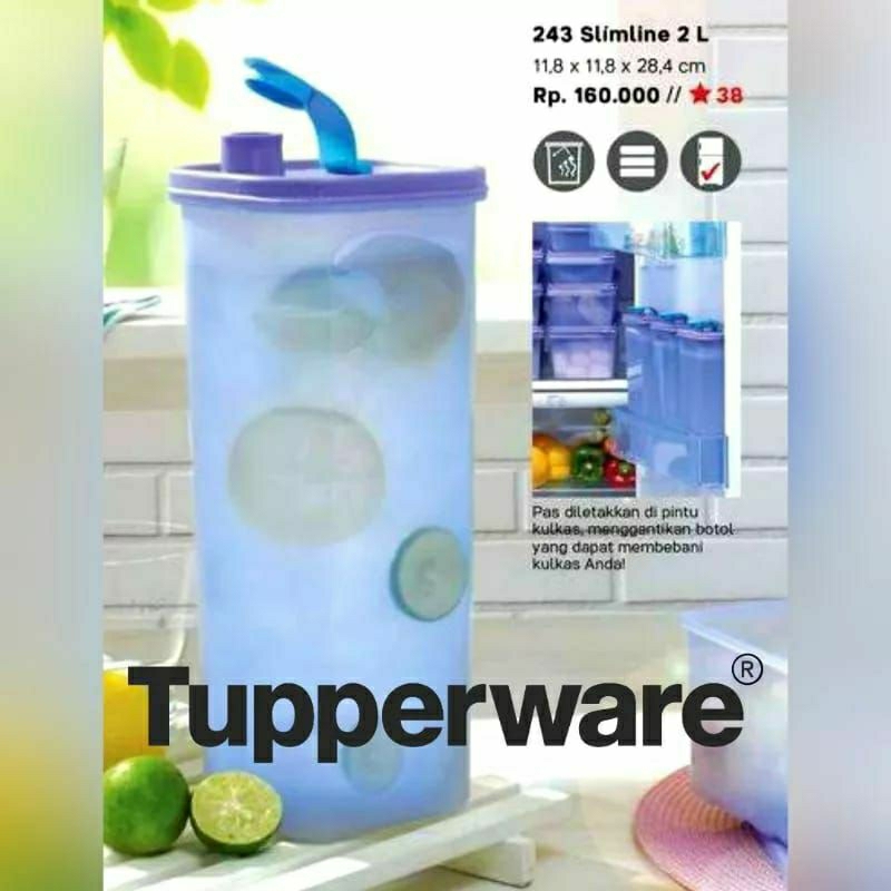 Jual TUPPERWARE Slimline 2L/ Pitcher 1L toska/ teko tupperware ...