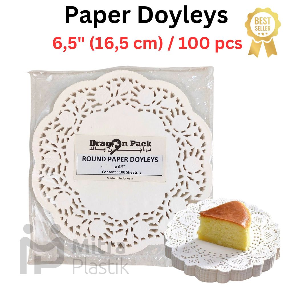 Jual (isi 100 pcs) Paper Doyleys 6.5" Inch Kertas Doilies 16,5 cm Alas ...