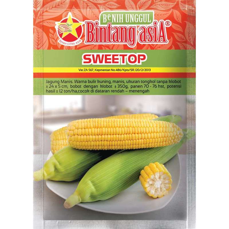 Jual Benih Jagung manis Sweetop 250 Gram Cap Bintang Asia Pt Benih Citra asia Cocok didataran ...