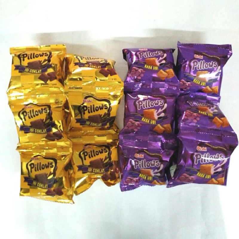 Jual (1000an) OISHI Pillows Cokelat / Pillows Ubi RENCENG ISI 10 PCS ...