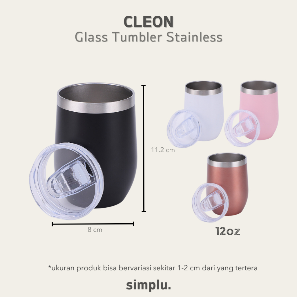 Jual SIMPLU Cleon - Tumbler Glass Stainless Termos Gelas Tahan Panas ...