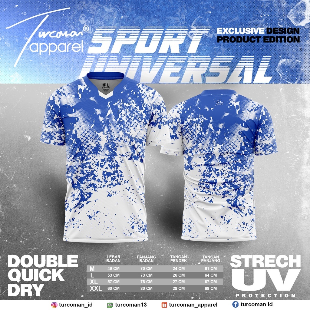 Jual Jersey running dry fit printing kerah v-neck kaos olahraga lari ...