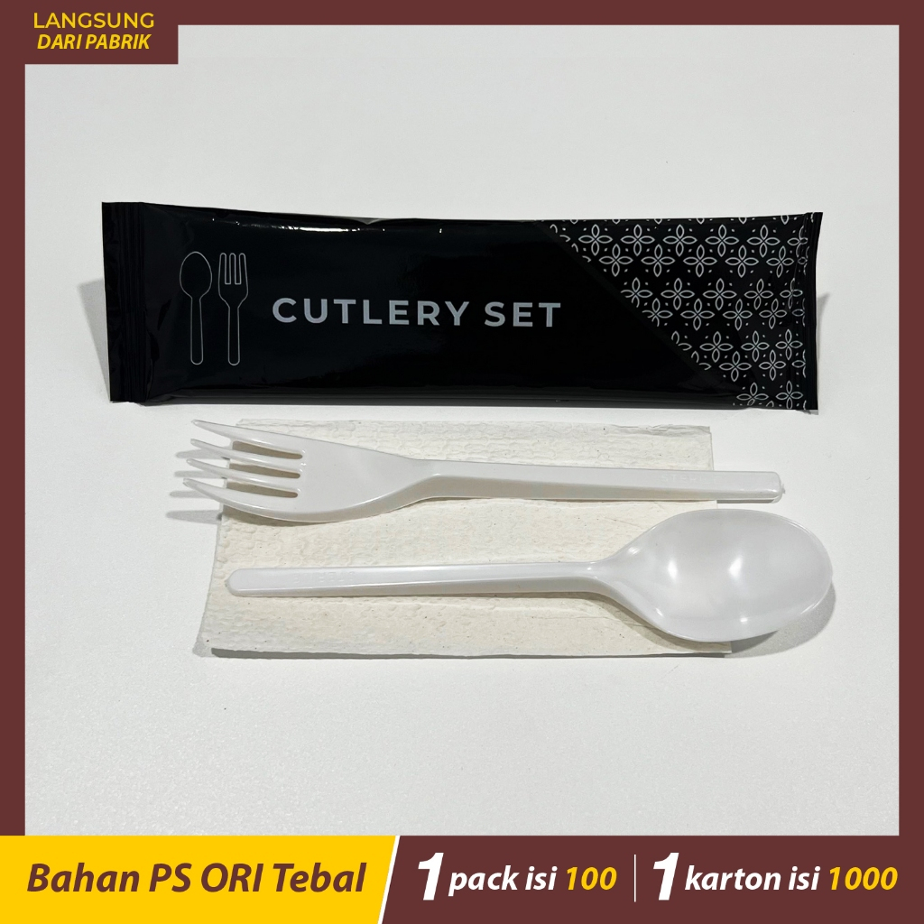Jual Set Sendok Garpu Putih Susu Plastik / Sendok Garpu Tissue Tsgigi ...