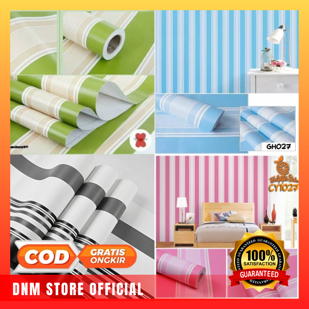 Jual TERMURAH Wallpaper dinding 45cm x1m Premium Salur Line Garis All Warna dan Salur Chakra ...