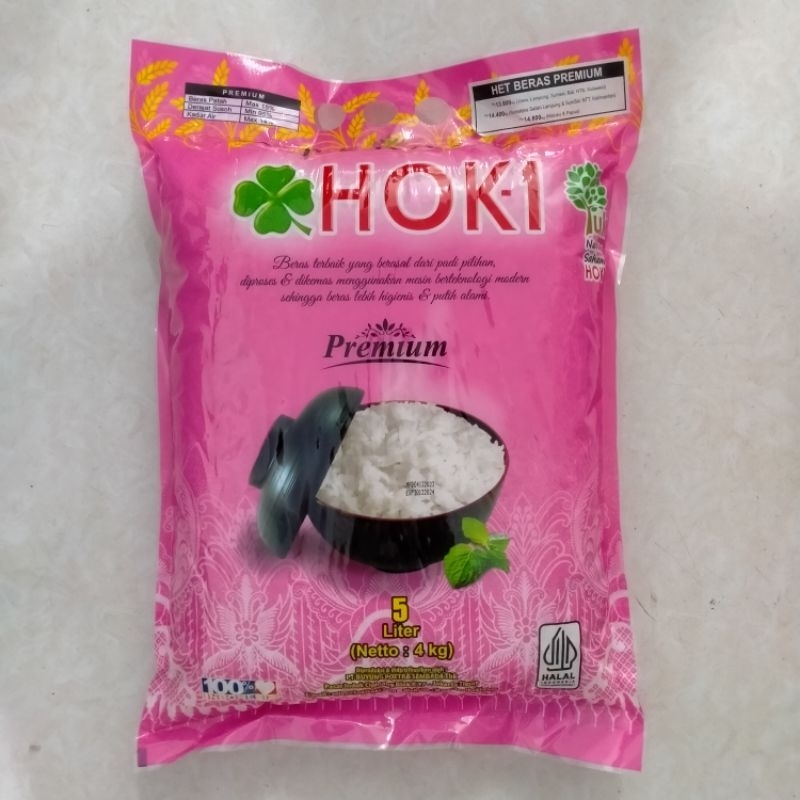 Jual Beras Hoki Topi Koki Setra Ramos Ukuran 4KG / 5 LITER Beras Hoki ...