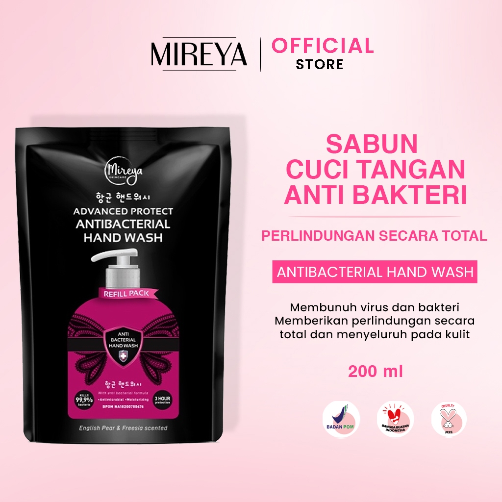 Jual (Basmi 99% bakteri) Mireya Antibacterial Hand Wash Refill 200ml ...