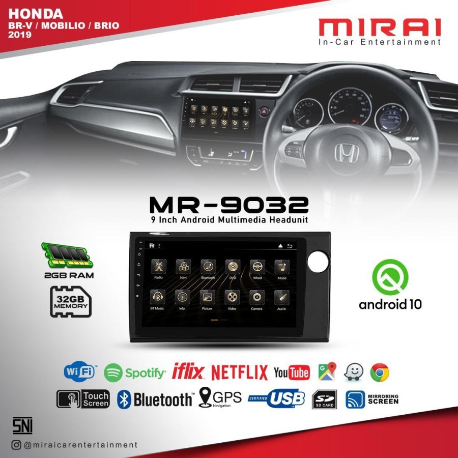 Jual MIRAI MR-9032 CP Android 9" Headunit Double din Tape Mobil MR-9032 CP - 10"inch | Shopee ...