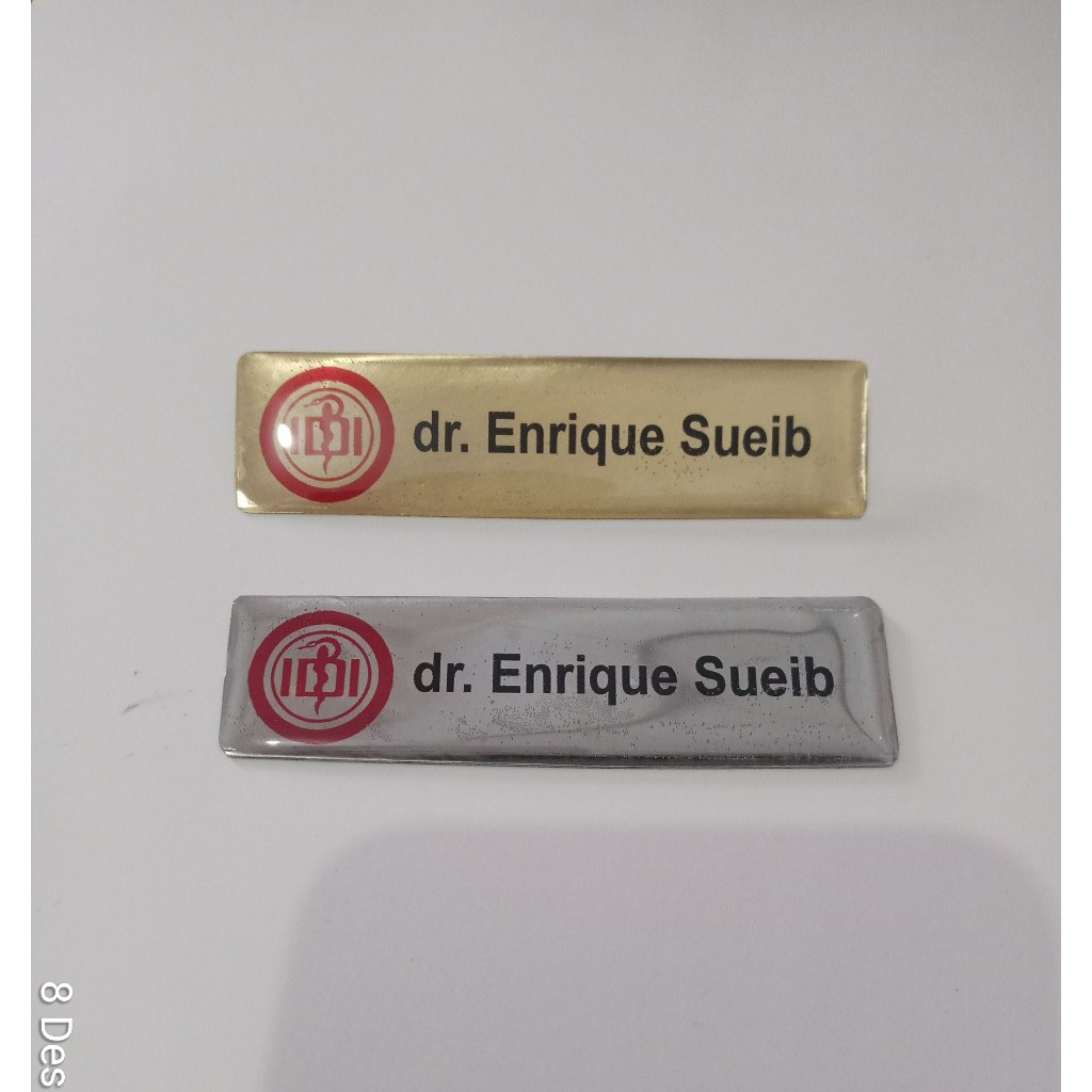 Jual name tag / nama dada logam kotak gold/silver model5 | Shopee Indonesia