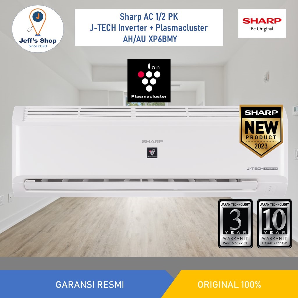 Jual Sharp AC 1/2 PK [J-tech Inverter + Plasmacluster] AH/AU XP6BMY | Shopee Indonesia