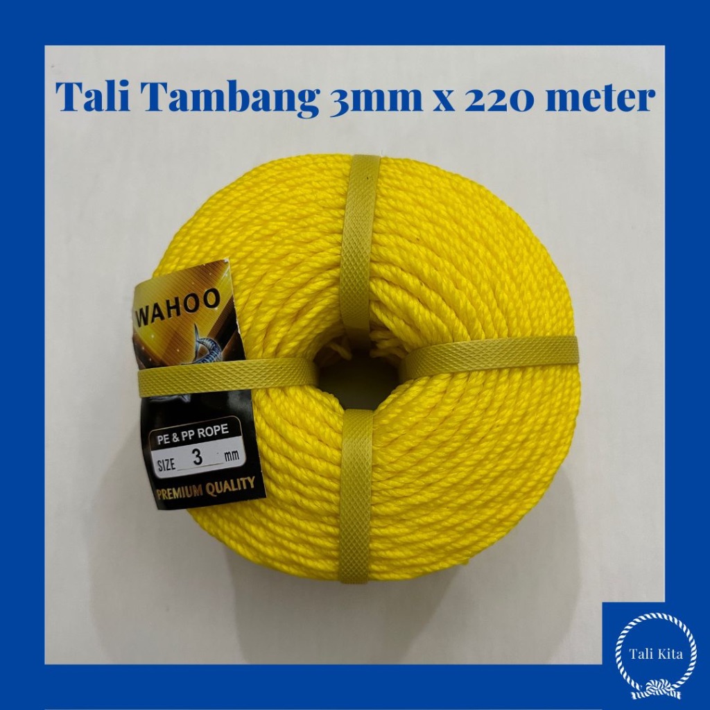 Jual Tali Tambang Plastik PE 3 mm Roll 1 kg Panjang +/- 220 meter | Shopee Indonesia