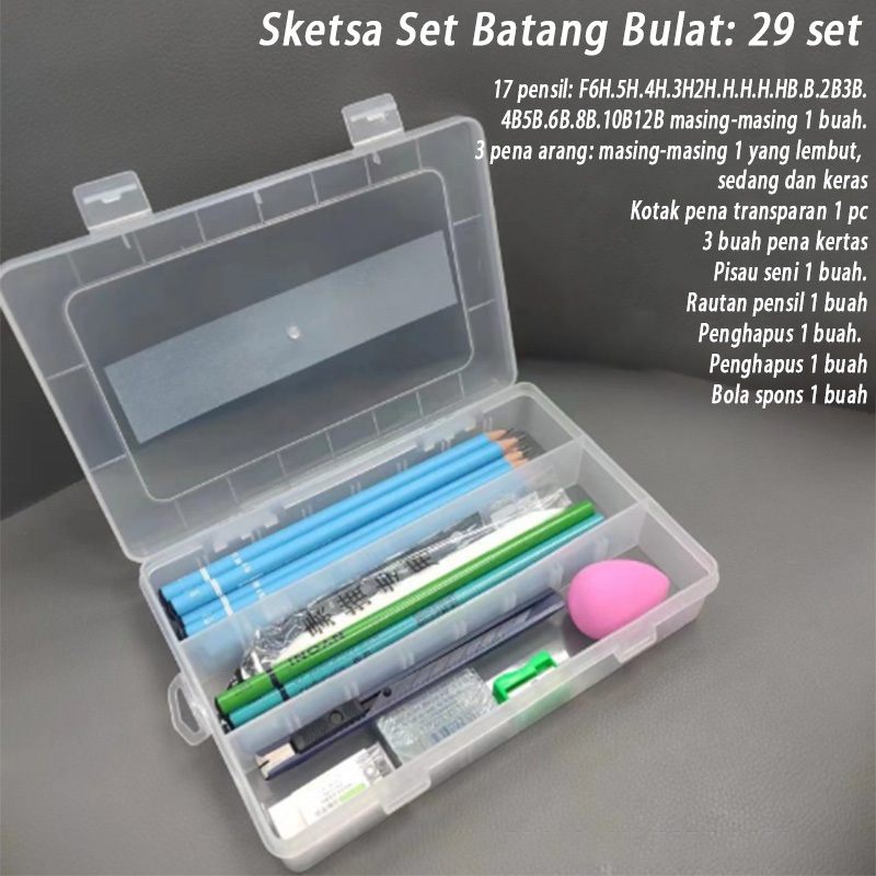 Jual 【Flash Sale!!!】Set Pensil Sketsa Nyoni Baru Asli Kotak Besi Tirai ...
