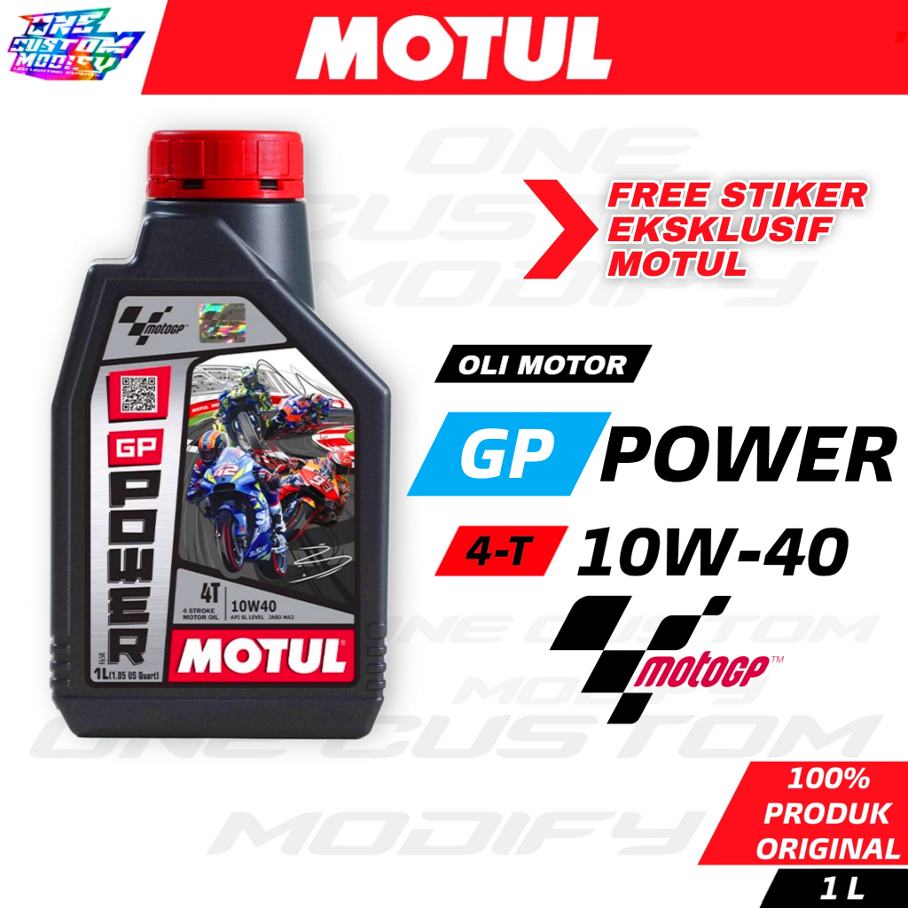 Jual OLI MOTUL GP POWER 10W-40 ORIGINAL 1L PELUMAS MESIN MOTOR OIL BEBEK MOPED SPORT Supra X 125 ...