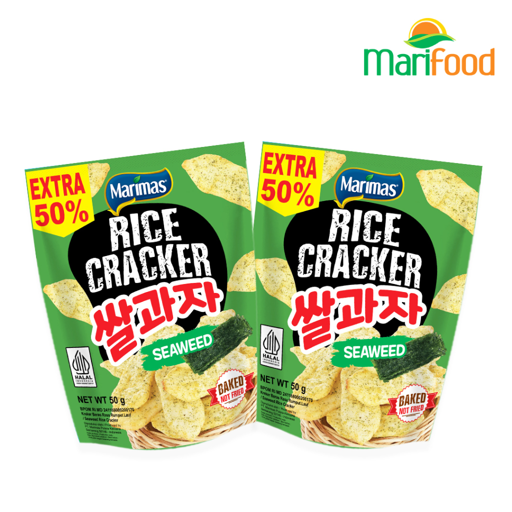 Jual Marimas Rice Crackers Seaweed Extra 50% | Shopee Indonesia