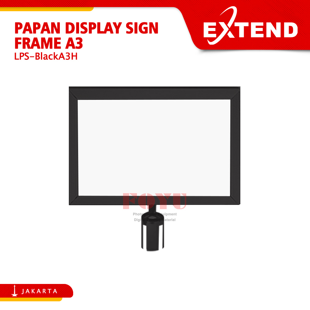 Jual Papan Display Sign Frame Board Banner Tiang Antrian Steel Black A3 ...