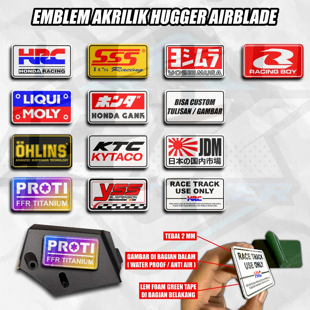 Jual Emblem Hungger Airblade Akrilik Emblem Motor Emblem Akrilik Emblem ...
