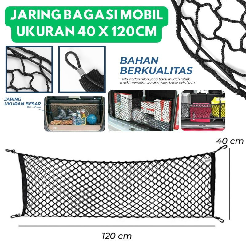 Jual JARING KARGO NET BAGASI MOBIL UKURAN 120 X 40CM BAHAN ELASTIS DAN ...