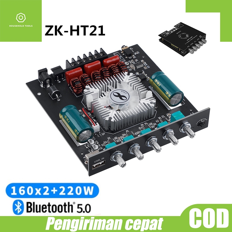 Jual ZK-HT21 Amplifier 2.1 Channel bluetooth Modul Daya Digital Subwoofer Nada Tinggi dan Rendah ...
