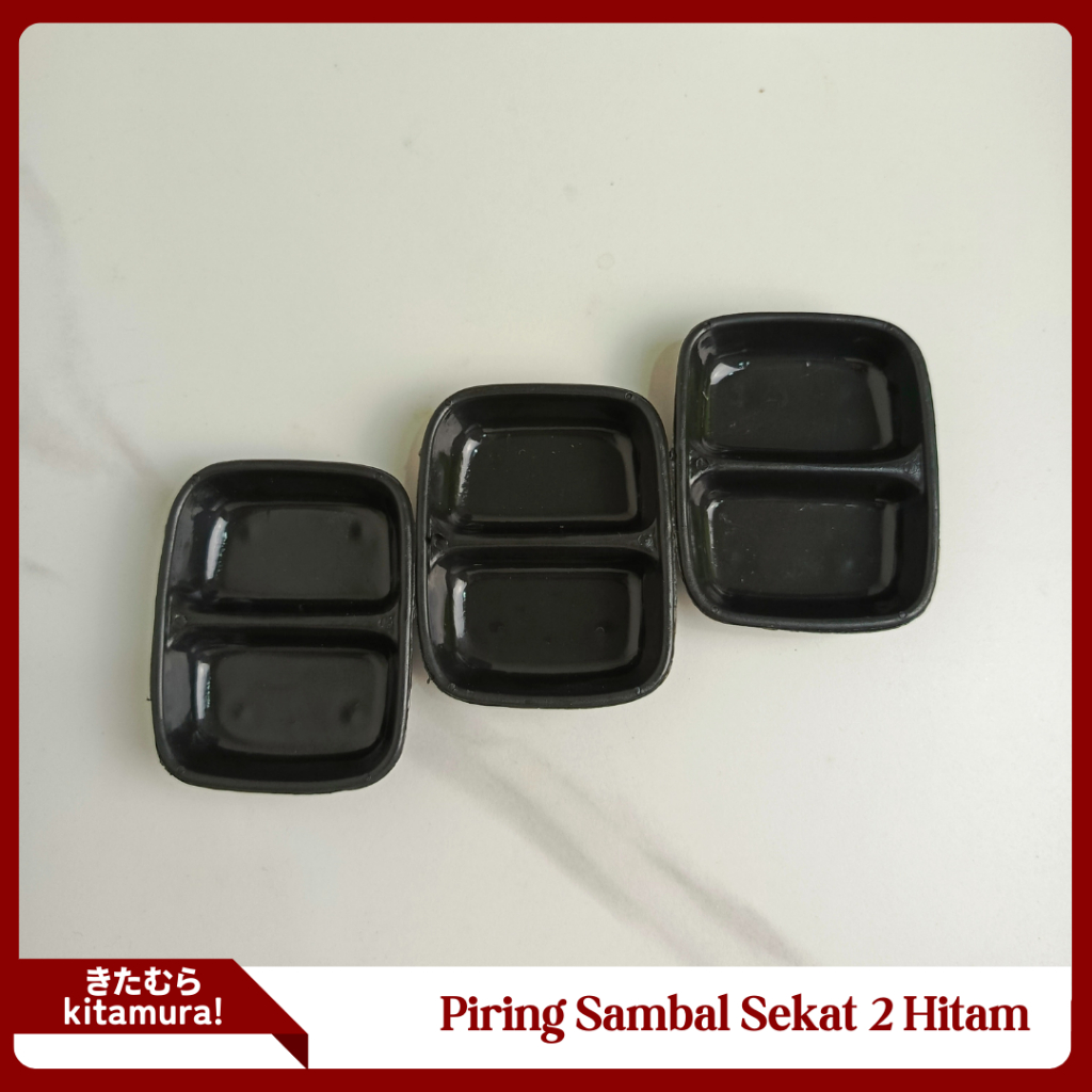 Jual Piring Saus Sekat 2 Hitam Piring Sambal Plastik Tebal Anti Pecah ...