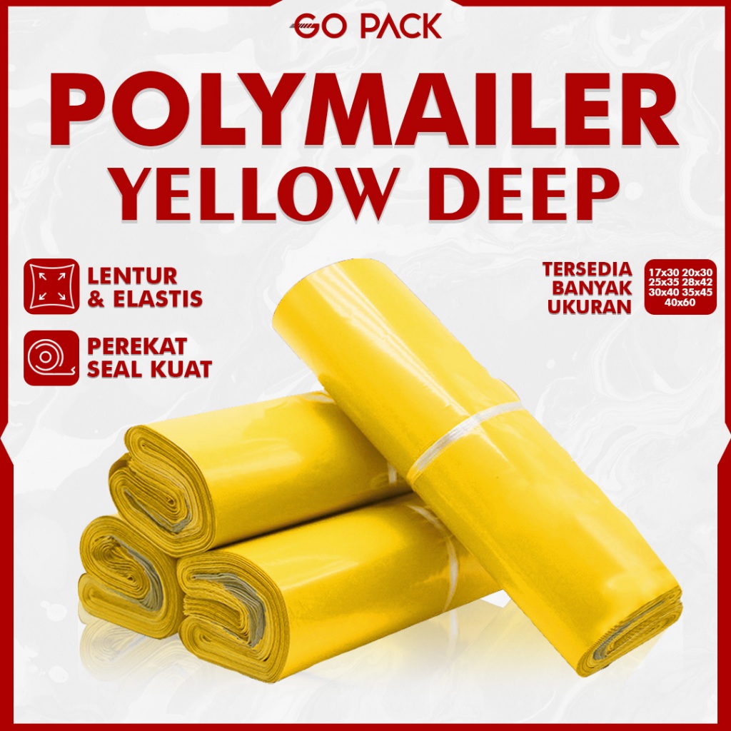 Jual GO PACK PLASTIK POLYMAILER KUNING YELLOW PREMIUM TEBAL Kantong ...