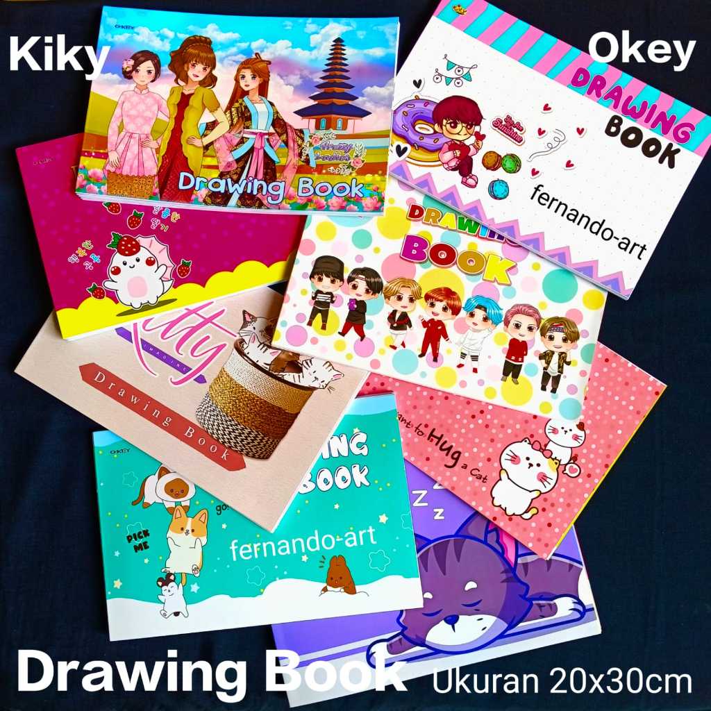 Jual Kiky/Okey Drawing Book 20x30(A4 Tanggung) Buku Gambar | Shopee ...