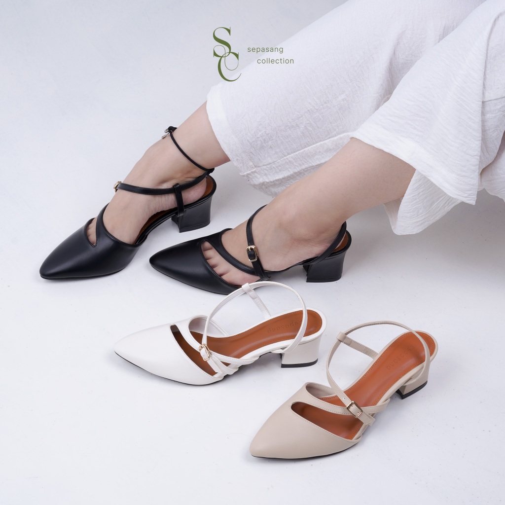 Jual Sepasang Collection Aubrey Mules Wanita Heels Hak 5 Cm | Shopee ...