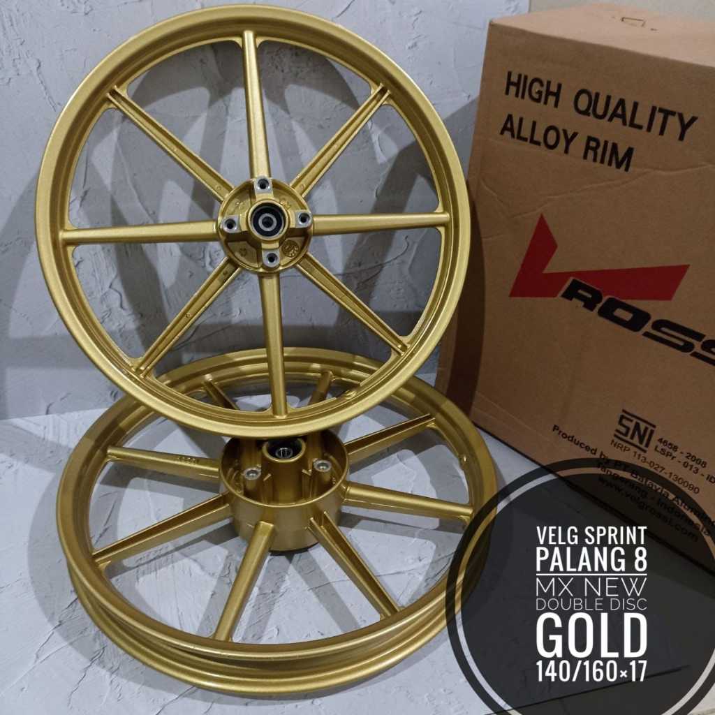 Jual Velg Sprint Rossi P8L MXNEW Double Disc Gold Hitam Putih 140 160 ...