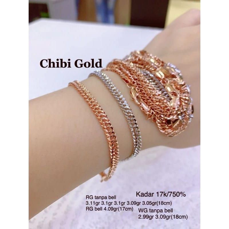 Jual CHIBI GOLD JAWELLERY - GELANG Tangan Cuban Gelang susun siri ...