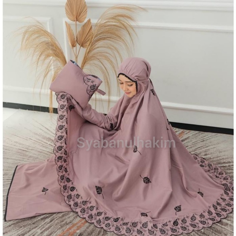 Jual Mukena Dewasa Khodijah Mukenah Khadijah Bordir Motif Daun Jumbo ...