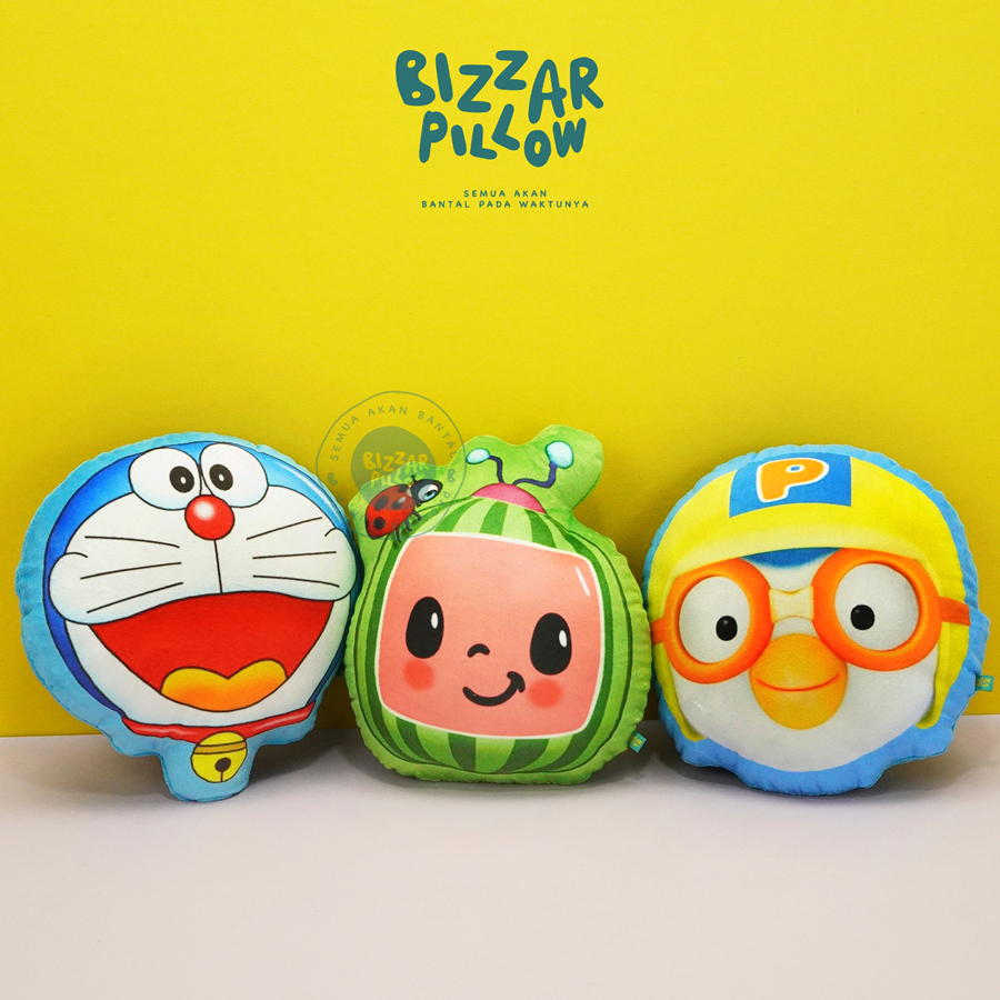 Jual Bizzarpillow Bantal Kepala Kartun Size S - Cocomelon | Doraemon ...
