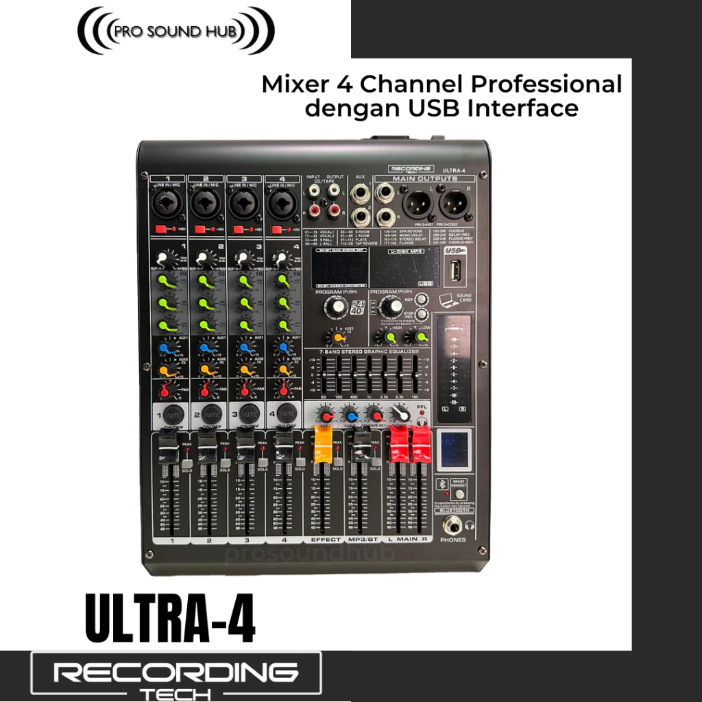 Jual Recording Tech Ultra-4 Ultra4 Mixer Audio 4 Channel Soundcard USB ...