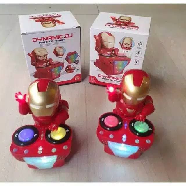 Jual Mainan Edukasi Anak Robot Hero Dance Iron Man Dynamic DJ Disk ...