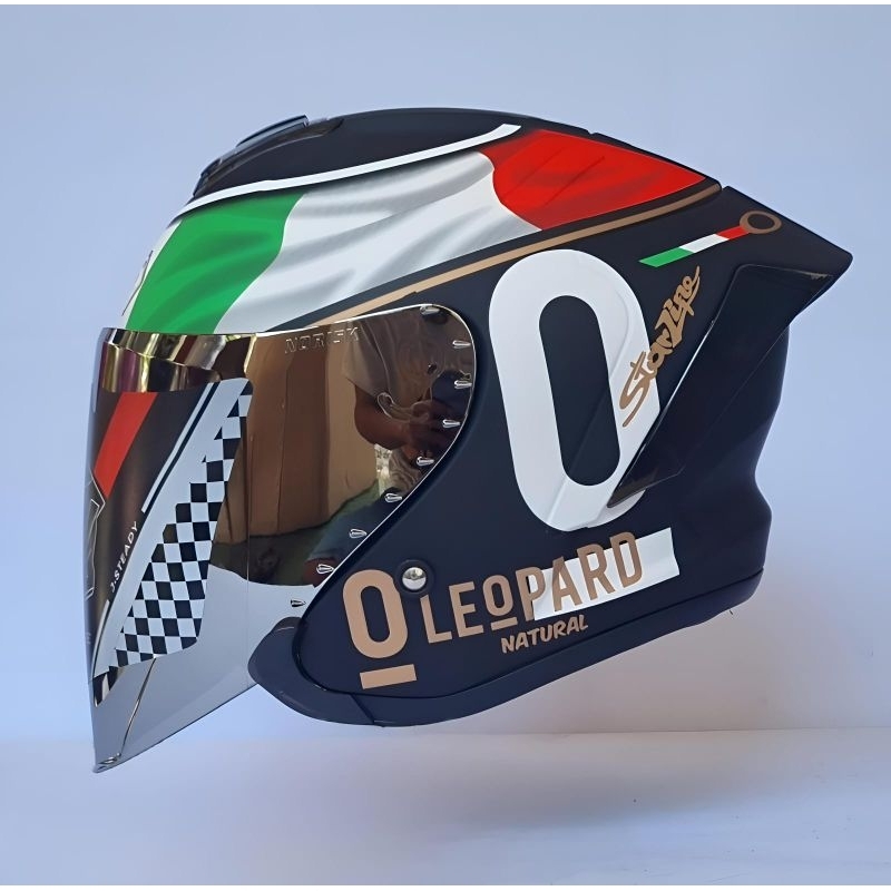 Jual helm JS armor half face solid sni warna dark grey gloss | Shopee ...