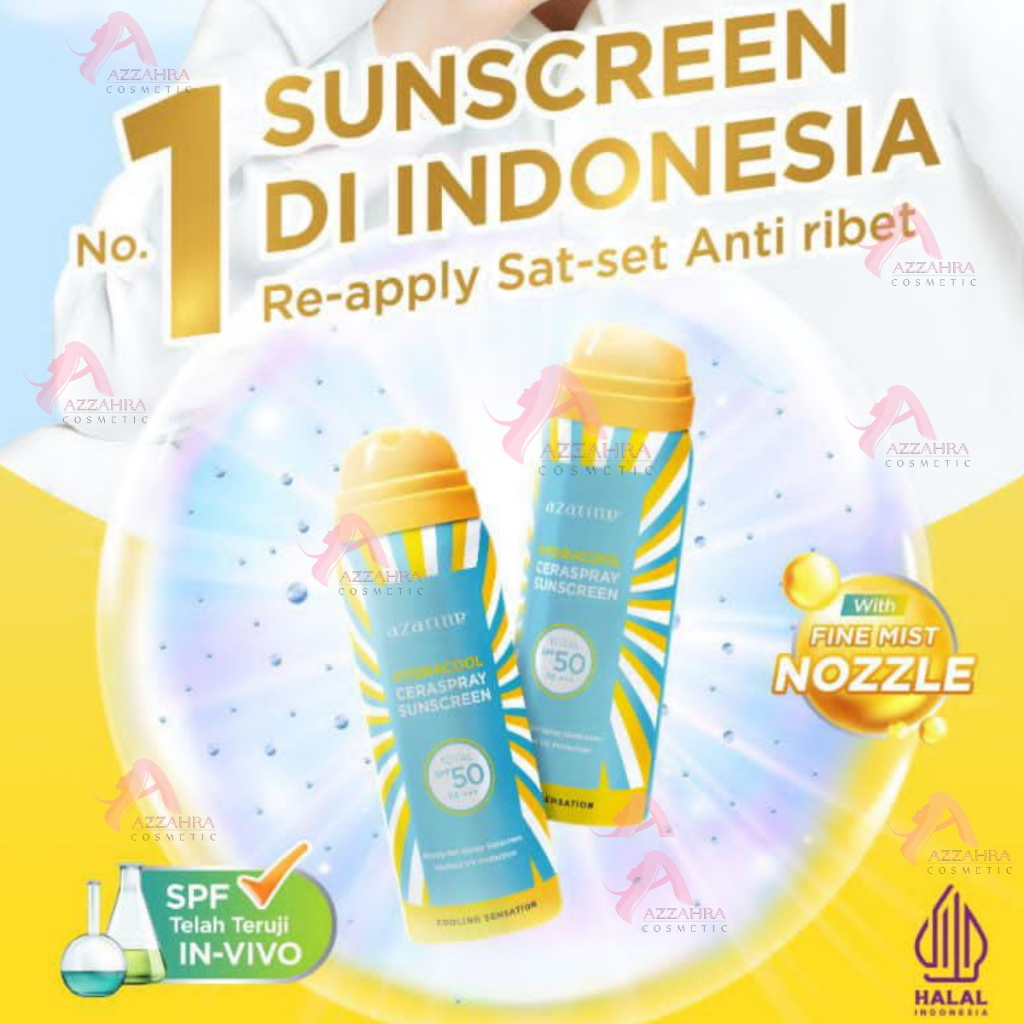 Jual AZARINE Hydracool Caraspray Sunscreen SPF 50++ 50ml | Shopee Indonesia