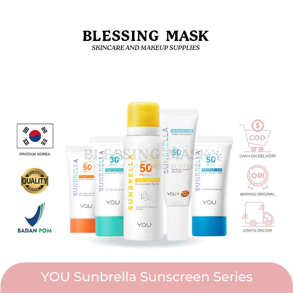 Jual YOU Sunbrella Intensive Care Watery Sunscreen SPF 50+ PA ...