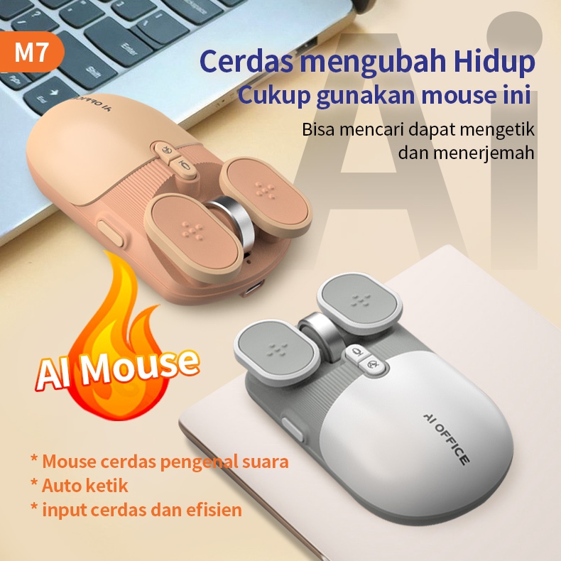 Jual MICLINK Mouse AI Cerdas Pengenal Suara-M7 Rechargeable dengan Receiver USB untuk PC Laptop ...